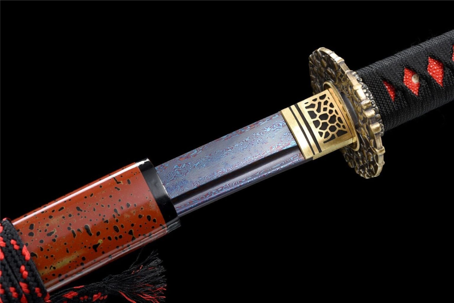 Real Damascus Steel Sword - Katana UK